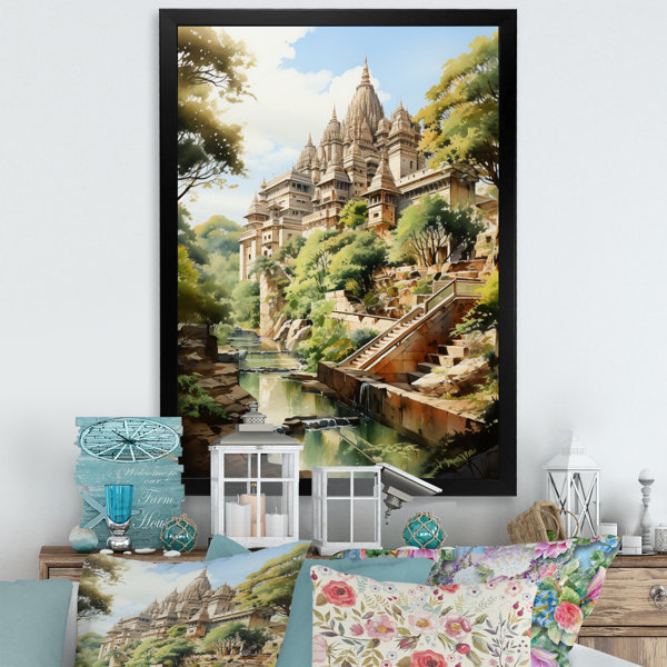 Red Barrel Studio® Yeon Indian Art Sacred Temples I Framed On Canvas Print | Wayfair